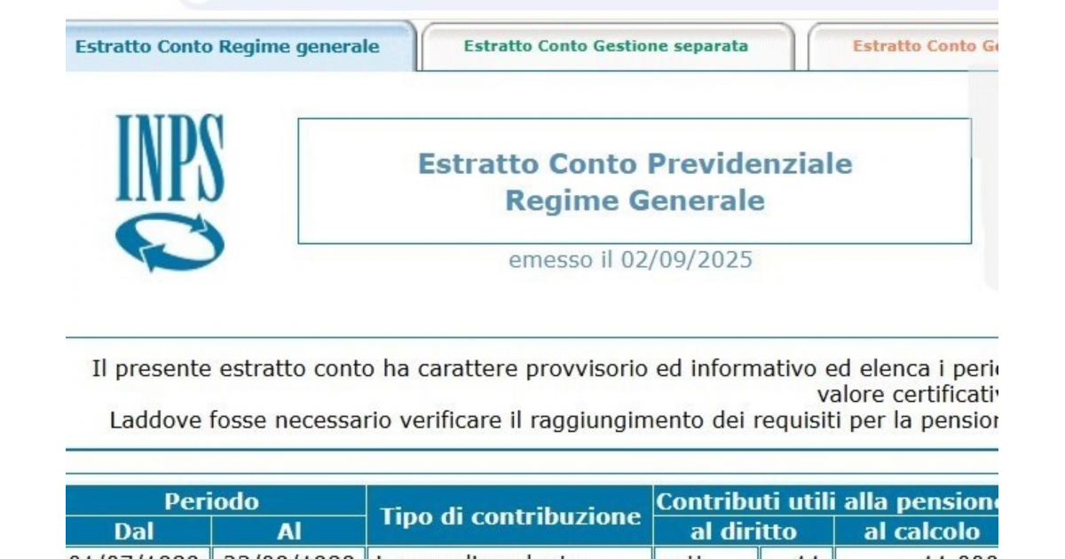 Estratto contributivo INPS: novità 2025 - FISCOeTASSE.com