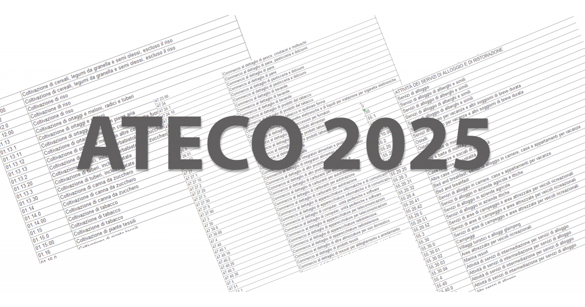 Codici ATECO 2025: istruzioni delle Entrate - FISCOeTASSE.com